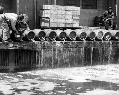 Prohibition Dumping Alcohol in Seattle Photo