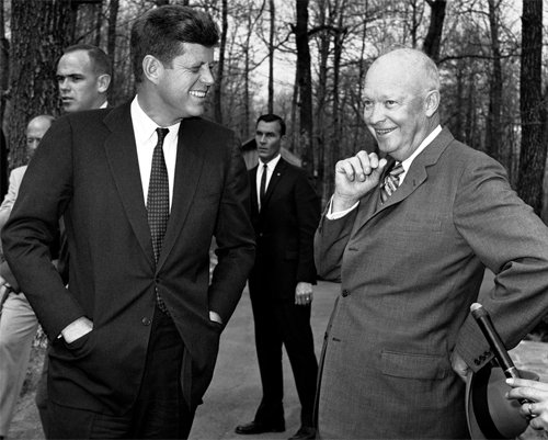 John Kennedy and Dwight Eisenhower Photo