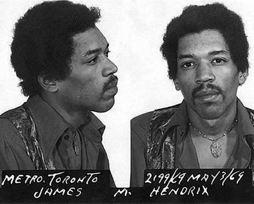 Jimi Hendrix Mugshot 1969 Photo