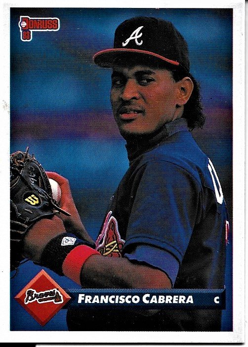 1993 Donruss Series 1 Baseball Card, #184, Francisco Cabrera, Atlanta