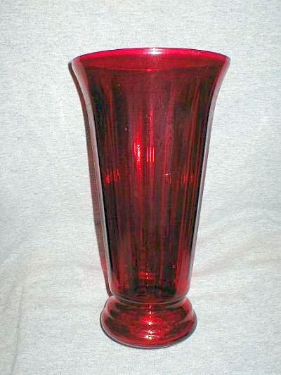 Indiana Glass Vintage Ruby Red Roman Column Vase