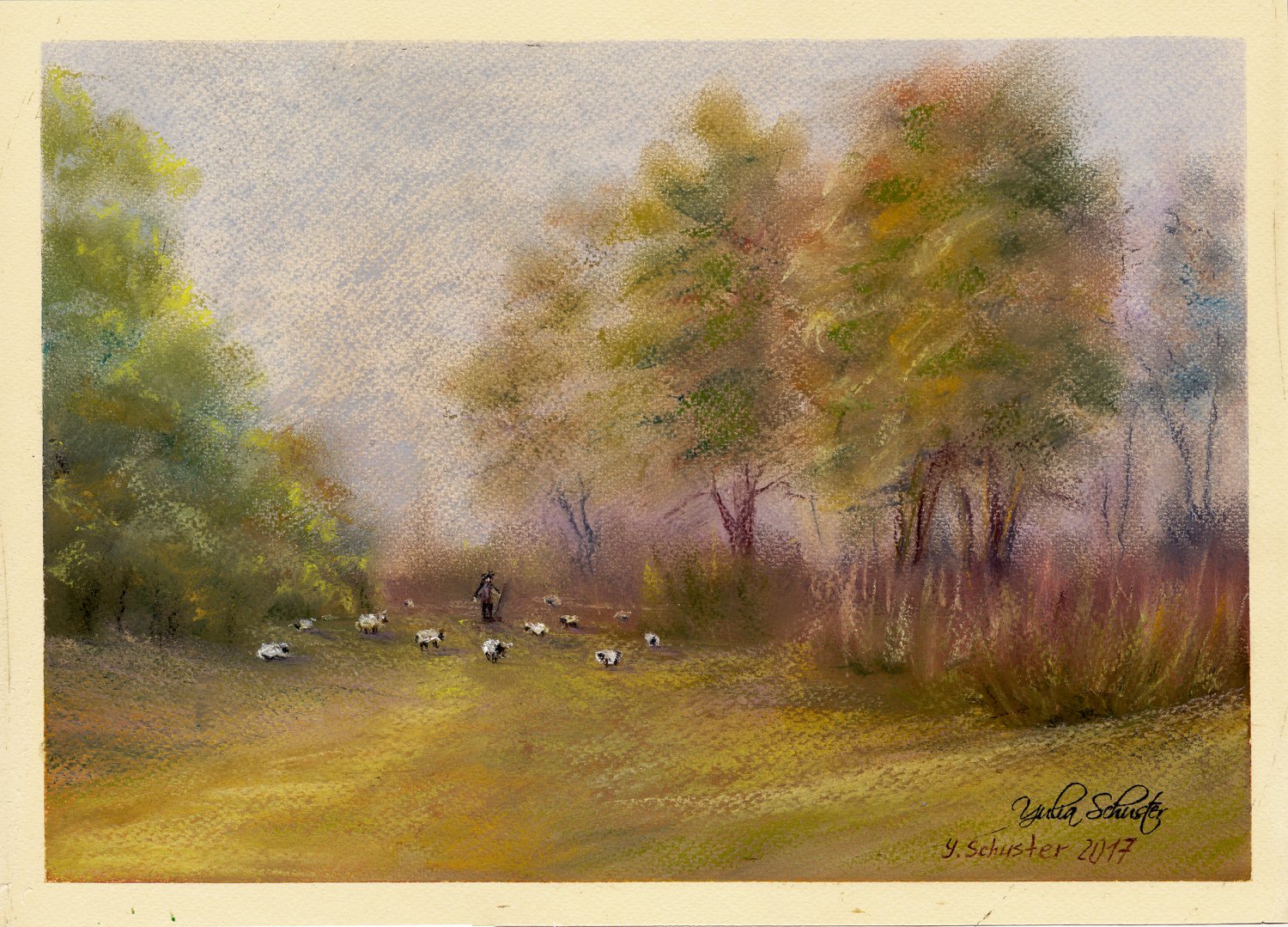 ORIGINAL pastel drawing / landscape painting, rural, nature art ...