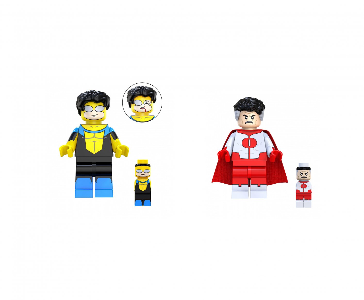 Invincible and Omni-Man Minifigures Compatible Lego Invincible TV Set