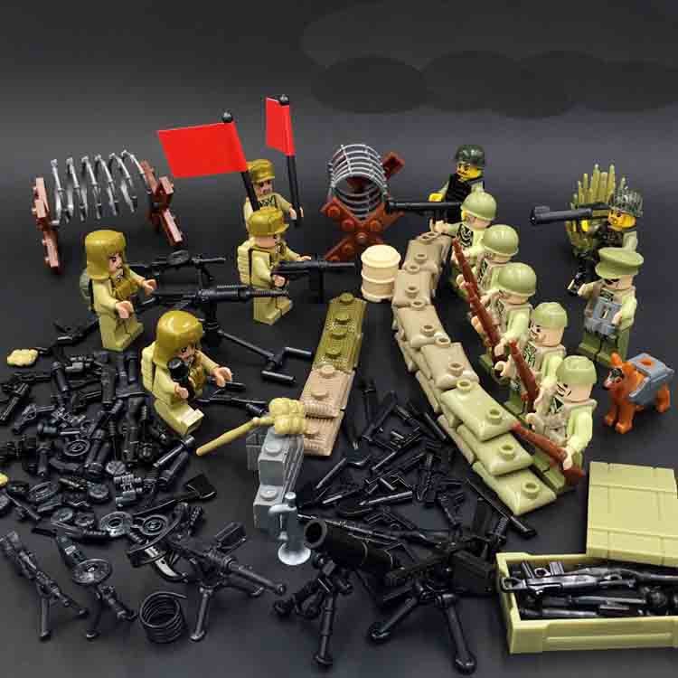 America Soldier and China Soldier Minifigures Compatible Lego Korean ...