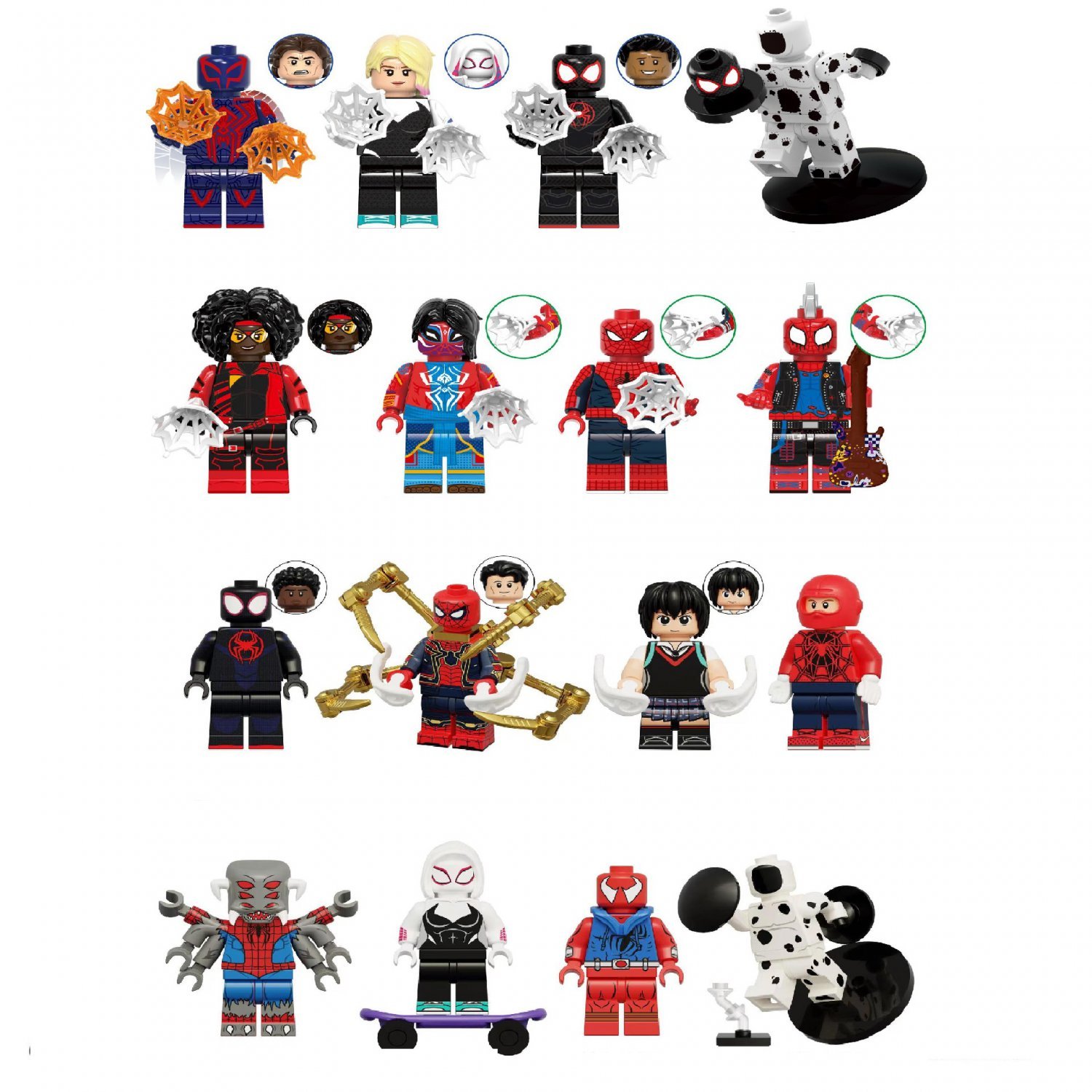 16 Best Spider-Man Across the Spider-Verse 2 Movie Character Minifigures Fit Lego The Avengers Sets