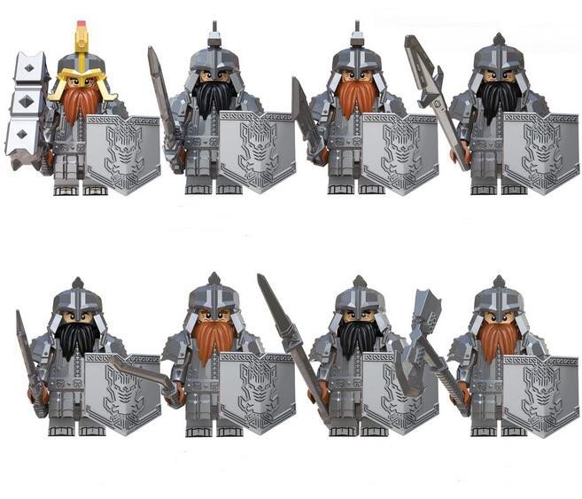 8 Heavy Dwarf Dain II Ironfoot Dwarf Soldier Minifigures Fit Lego The ...
