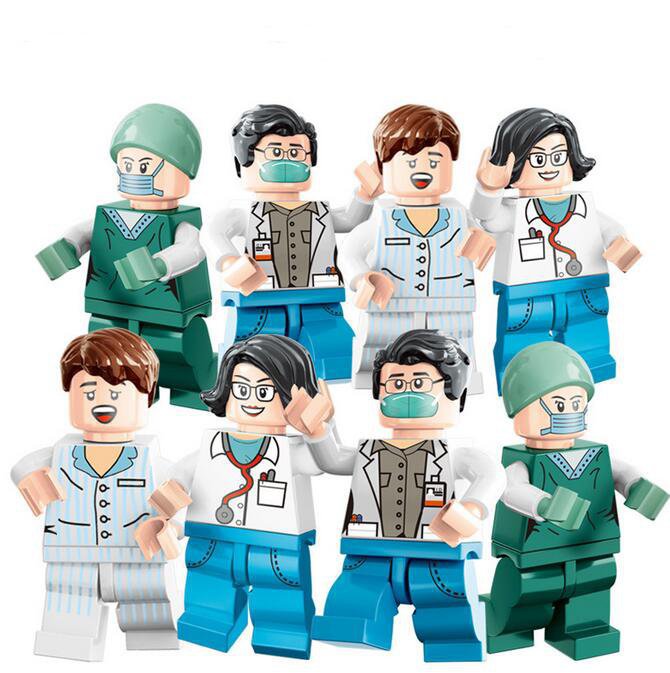 New York Doctor nurse Minifigures Fit Lego City Doctor Sets