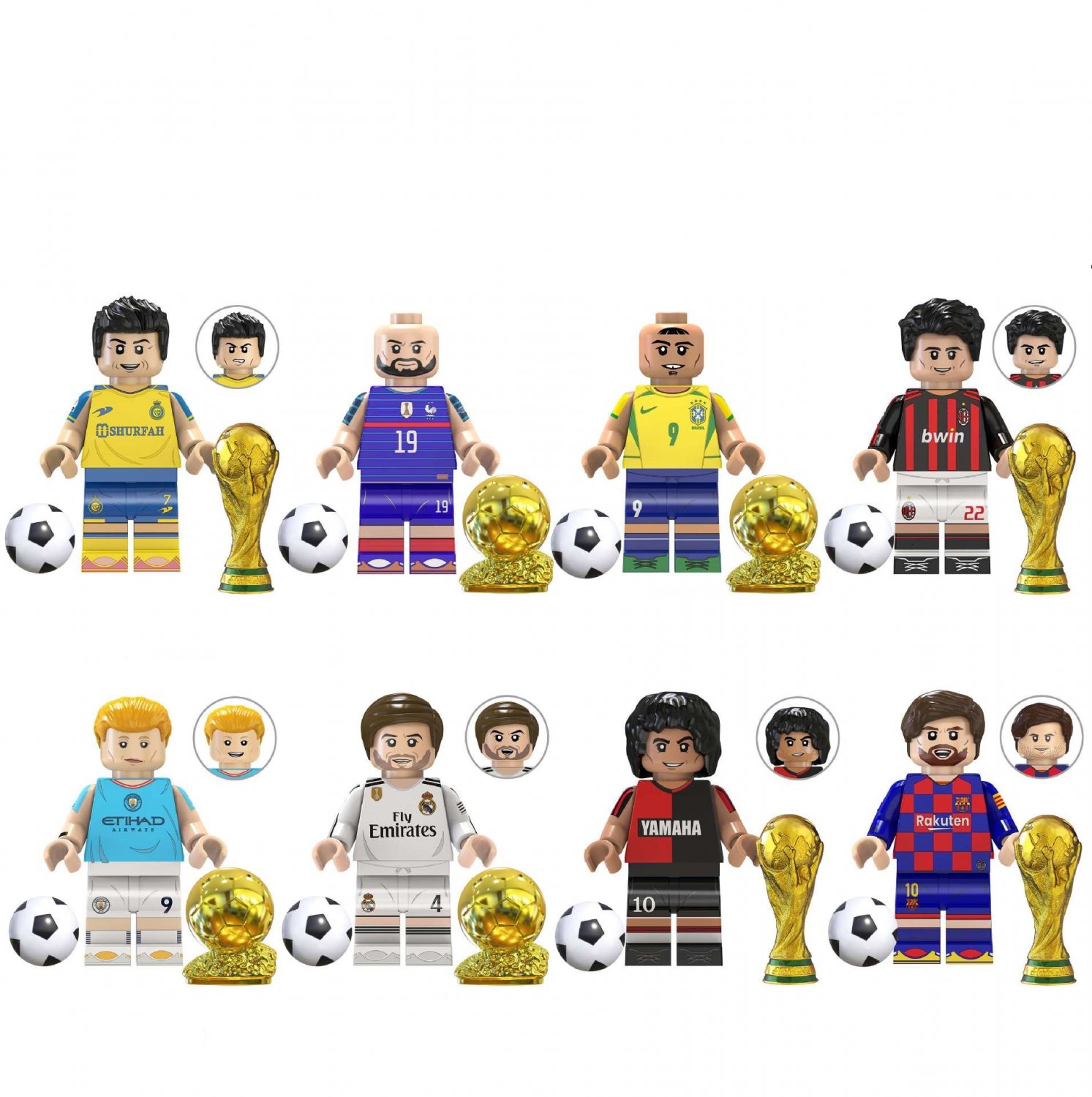 Europe's Football leagues Football star Minifigures Fit Lego Football Sets