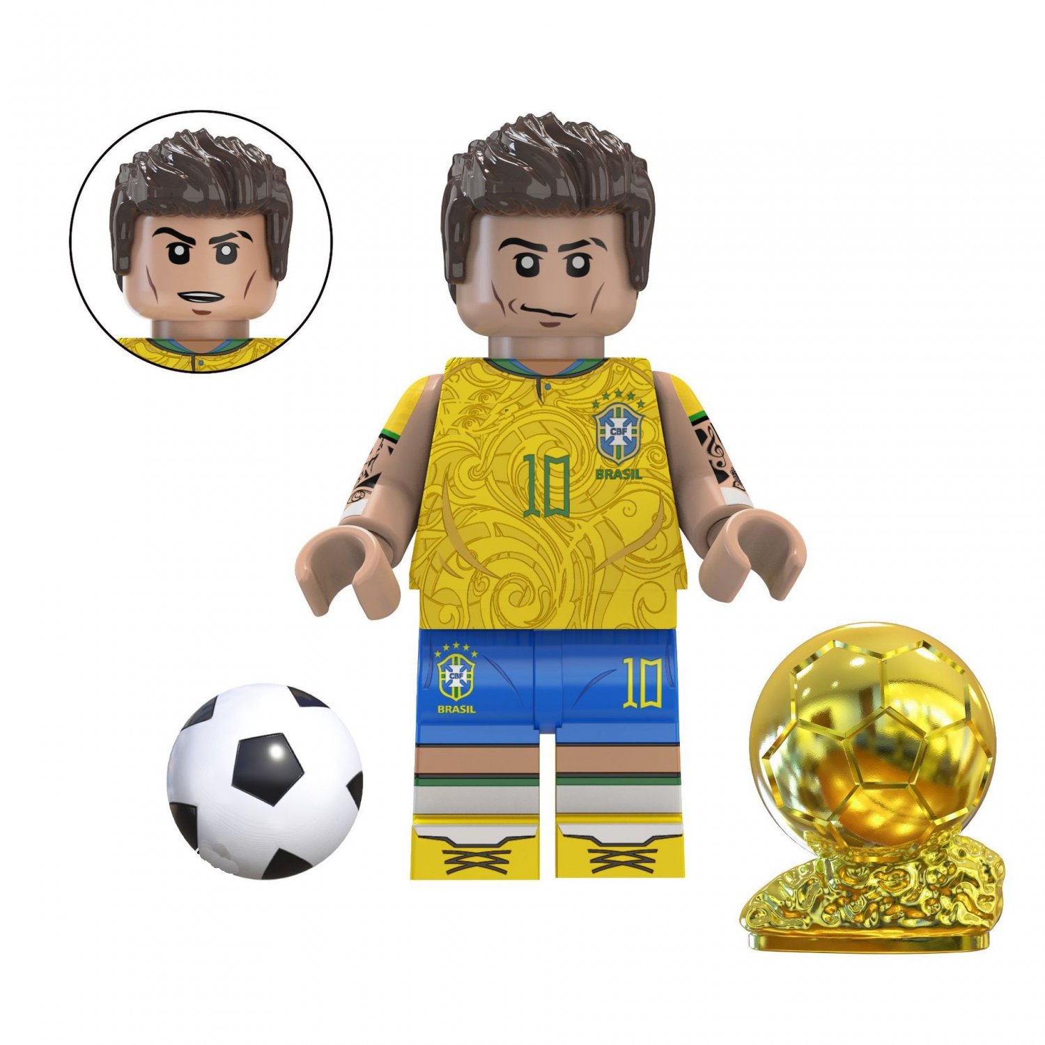 Neymar Minifigures Compatible Lego World Cup Football Minifigure