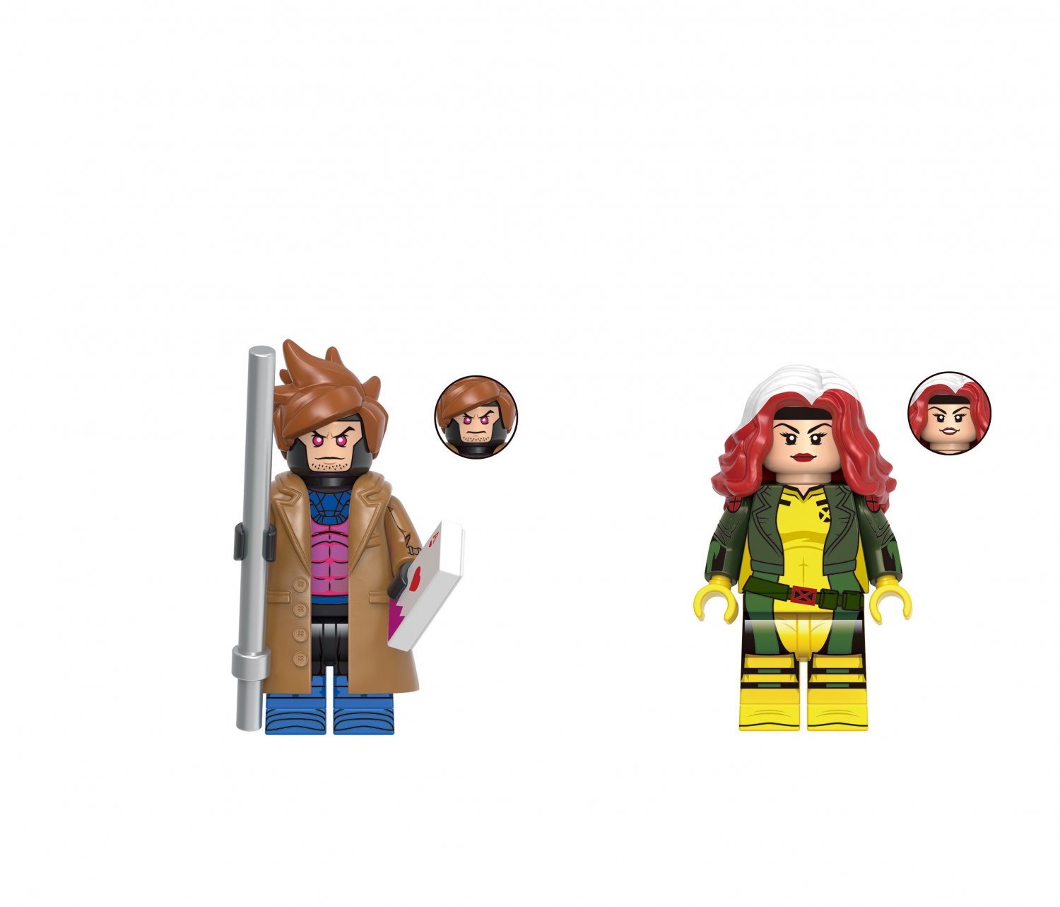 Gambit and Rogue Minifigures Fit Lego The X-Men Movie Sets