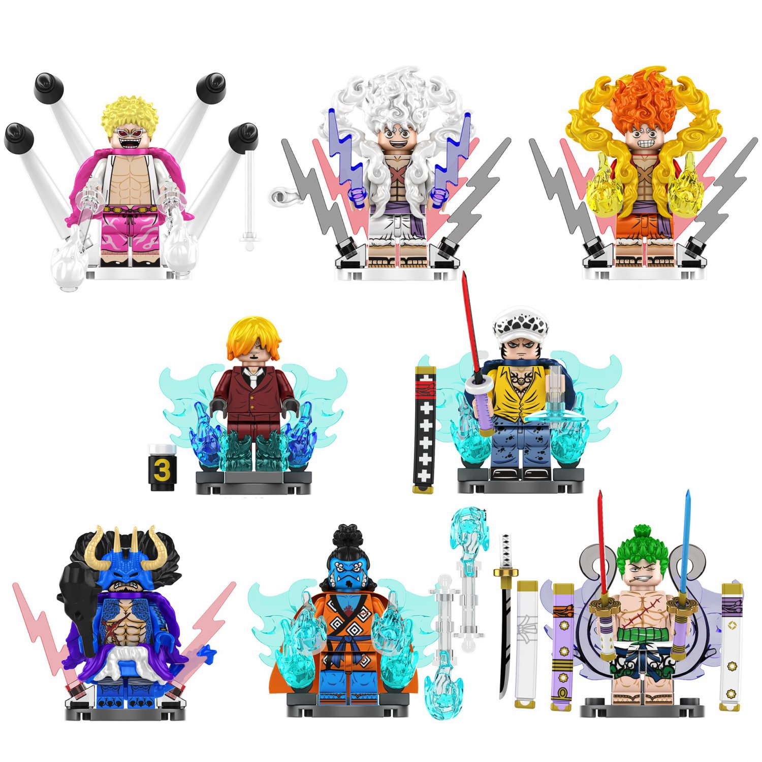Doflamingo Sanji Law Kaido Jinbe Zoro Minifigures Compatible Lego One ...