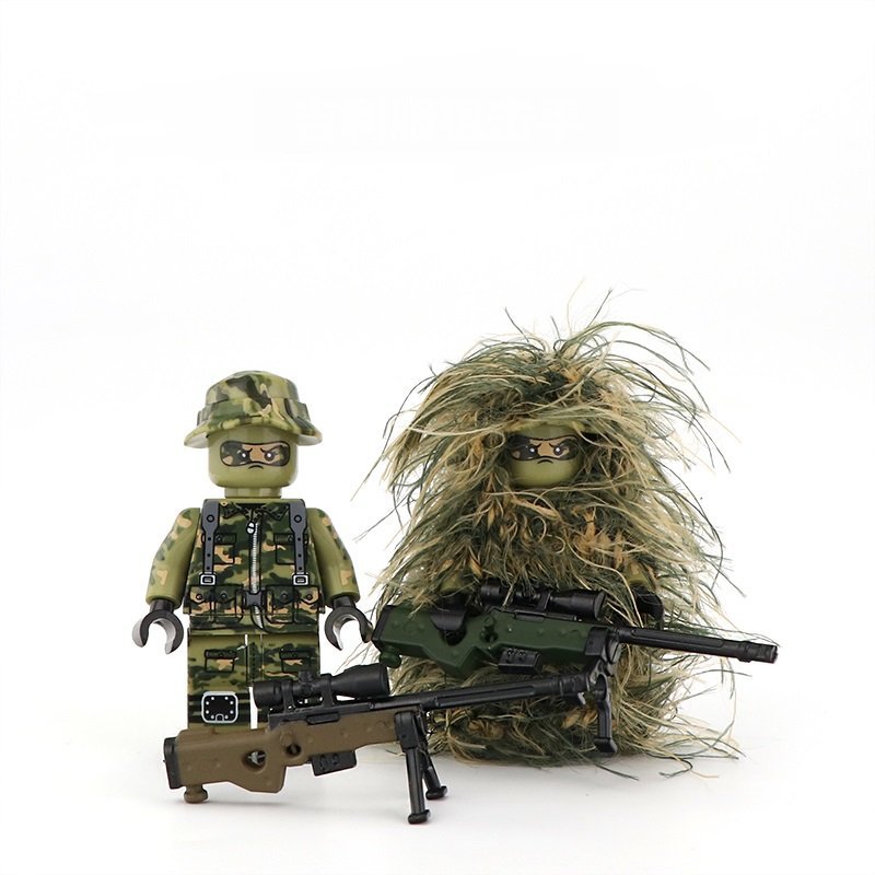 2 Heavy Weapon Camouflage Sniper Minifigures Fit Lego Modern Military Sets