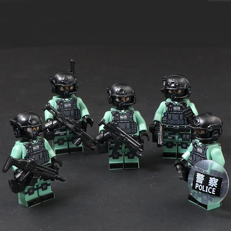 Police Tactical Unit PTU Minifigures Fit Lego City Police Sets