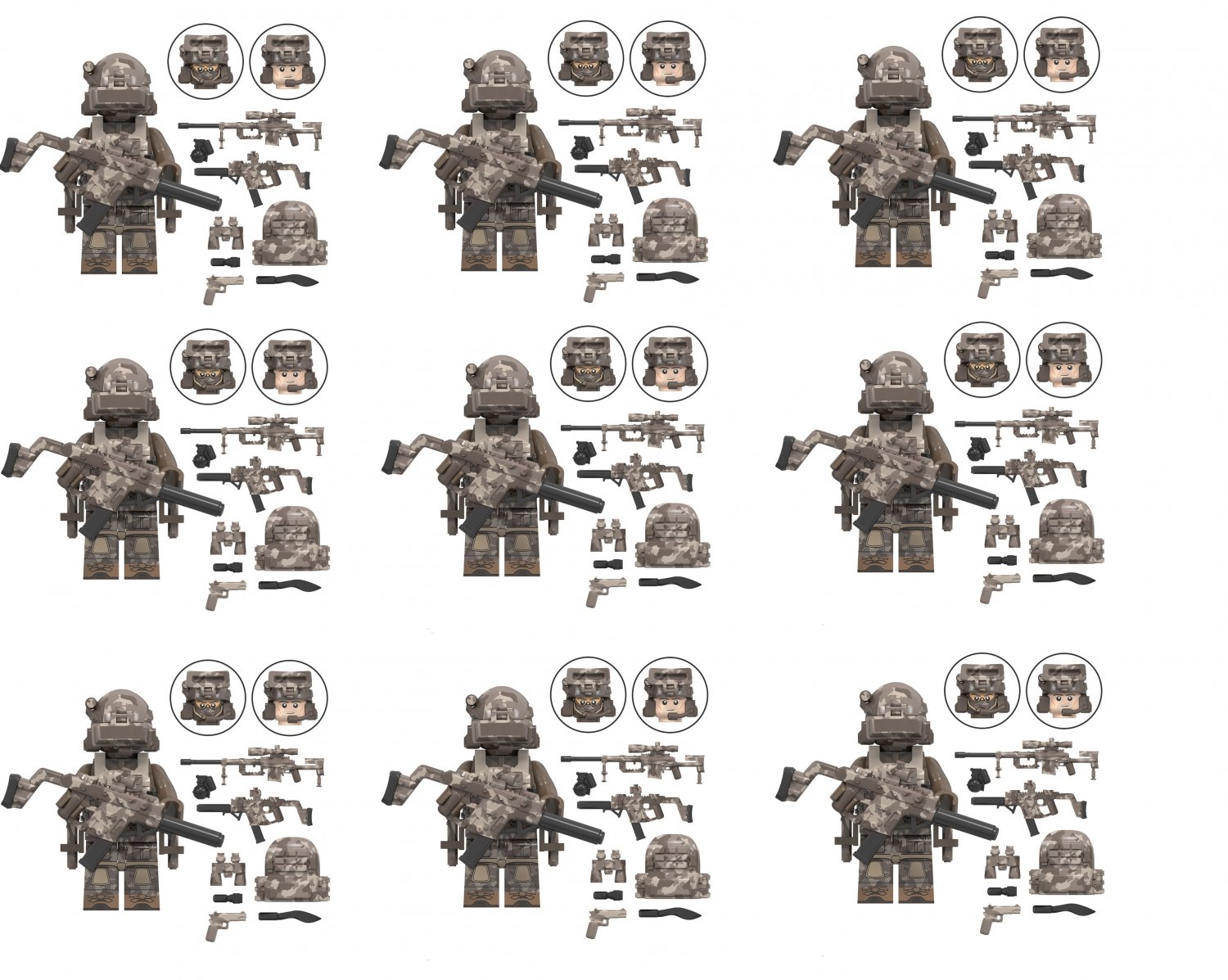 9 Heavy SSO Special Forces Minifigures Fit Lego Military Special Forces ...