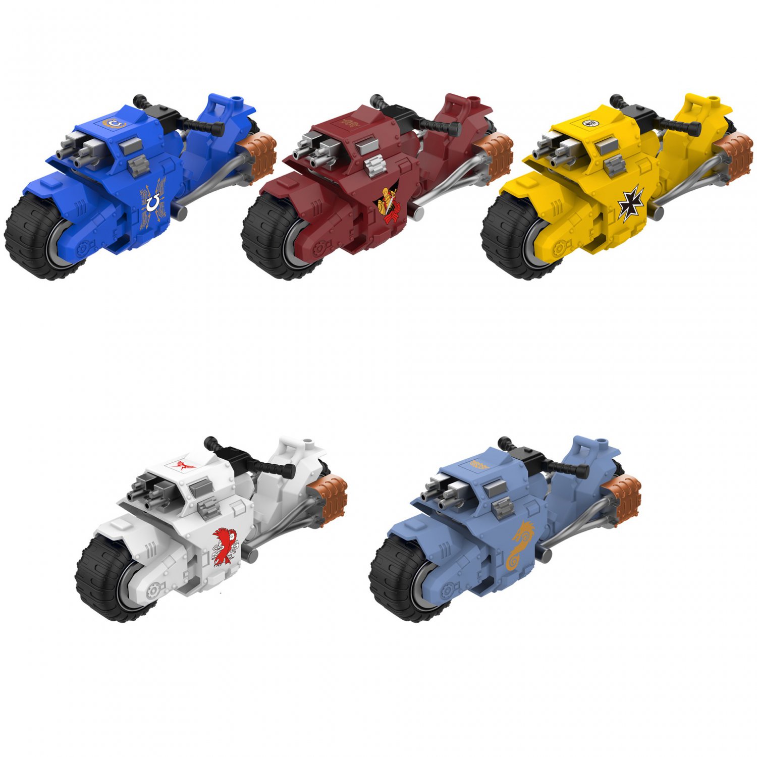 5 Heavy Pioneer Motorcycle Minifigures Compatible Lego Warhammer 40K Sets