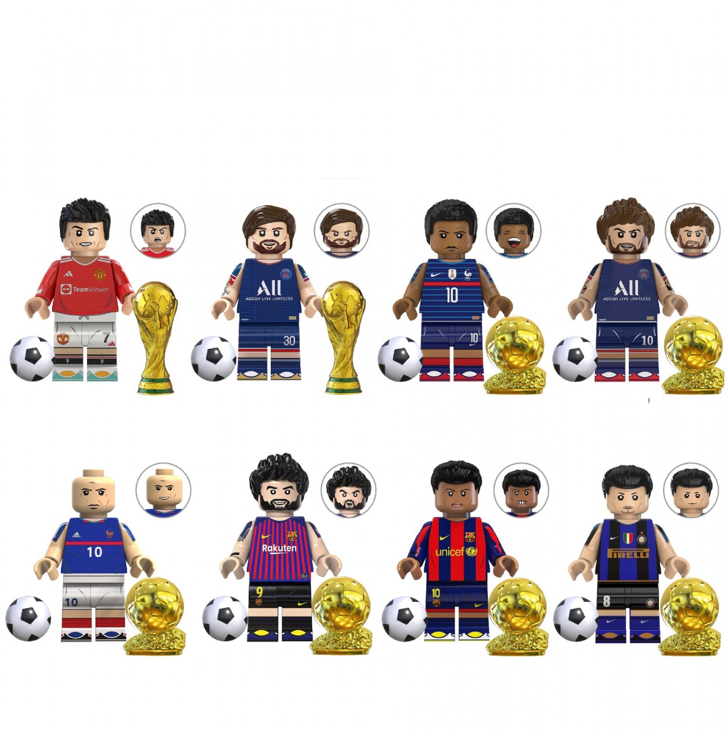 Cristiano Ronaldo Ronaldo Zlantan Ibrahimovic Minifigures Compatible ...