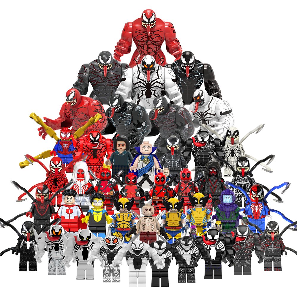 42pcs Venom Wolverine Deadpool Minifigures Fit Lego Superhero Movie Sets