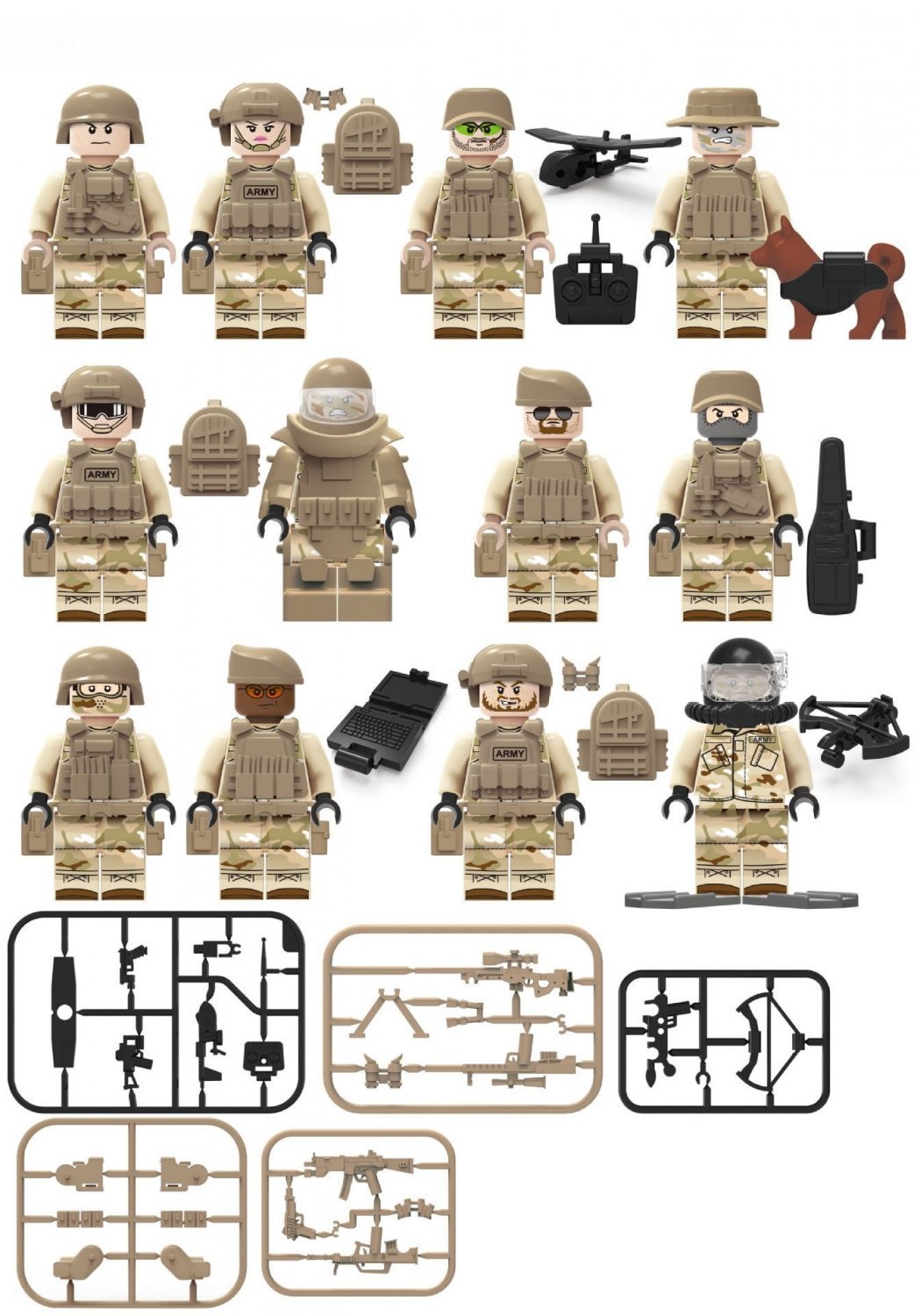 America Navy SEALs UAV Minifigures Fit Lego Military Sets