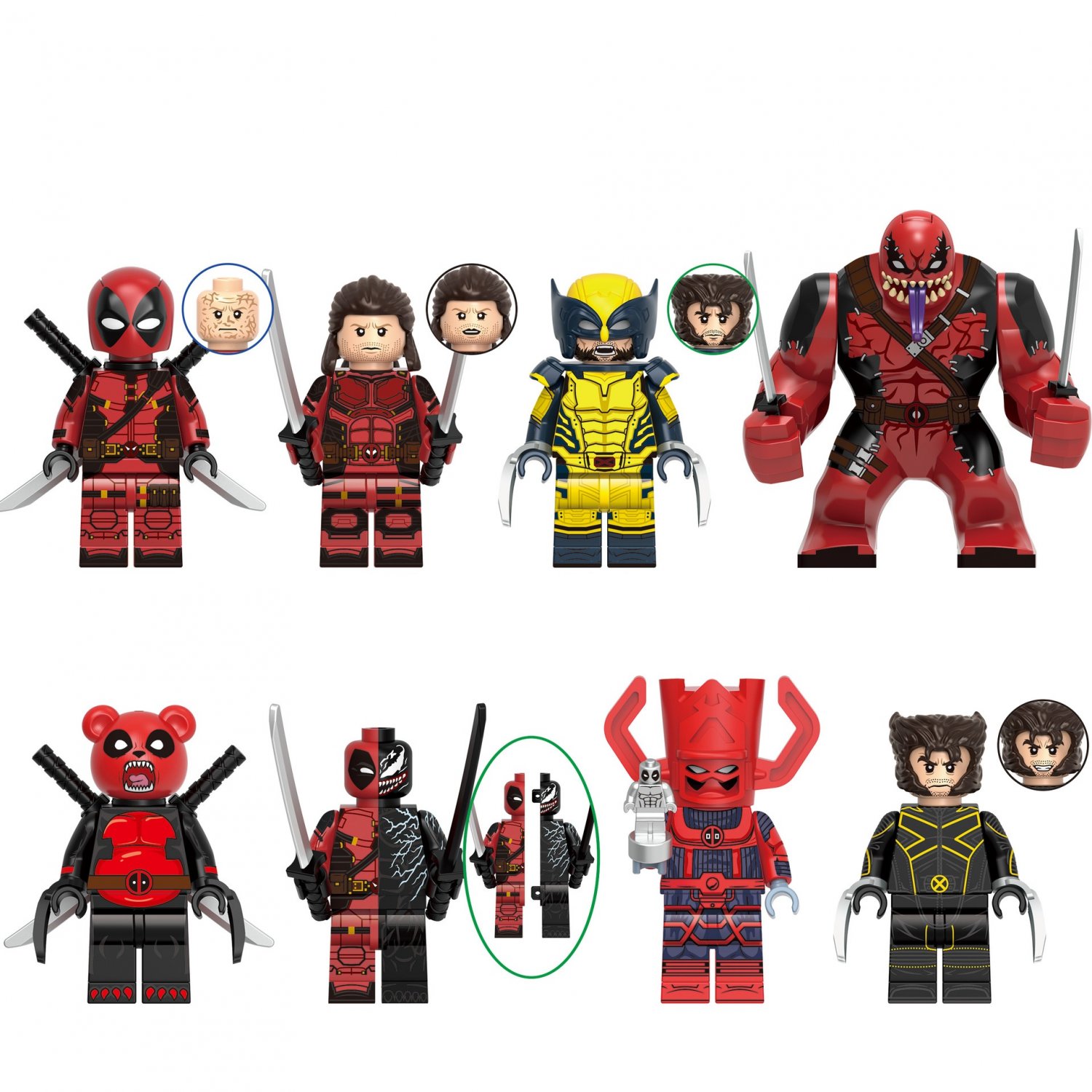 Deadpool & Wolverine Movie Character Minifigures Fit Lego The Avengers Sets