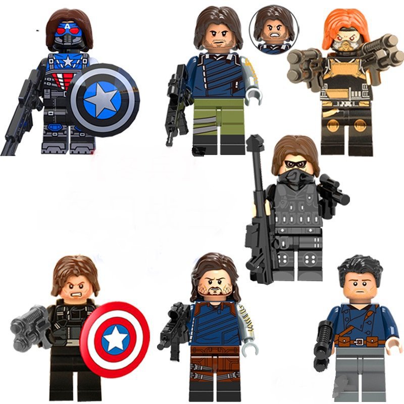 Winter Soldier Bucky Barnes Minifigures Fit Lego Captain America Movie Sets