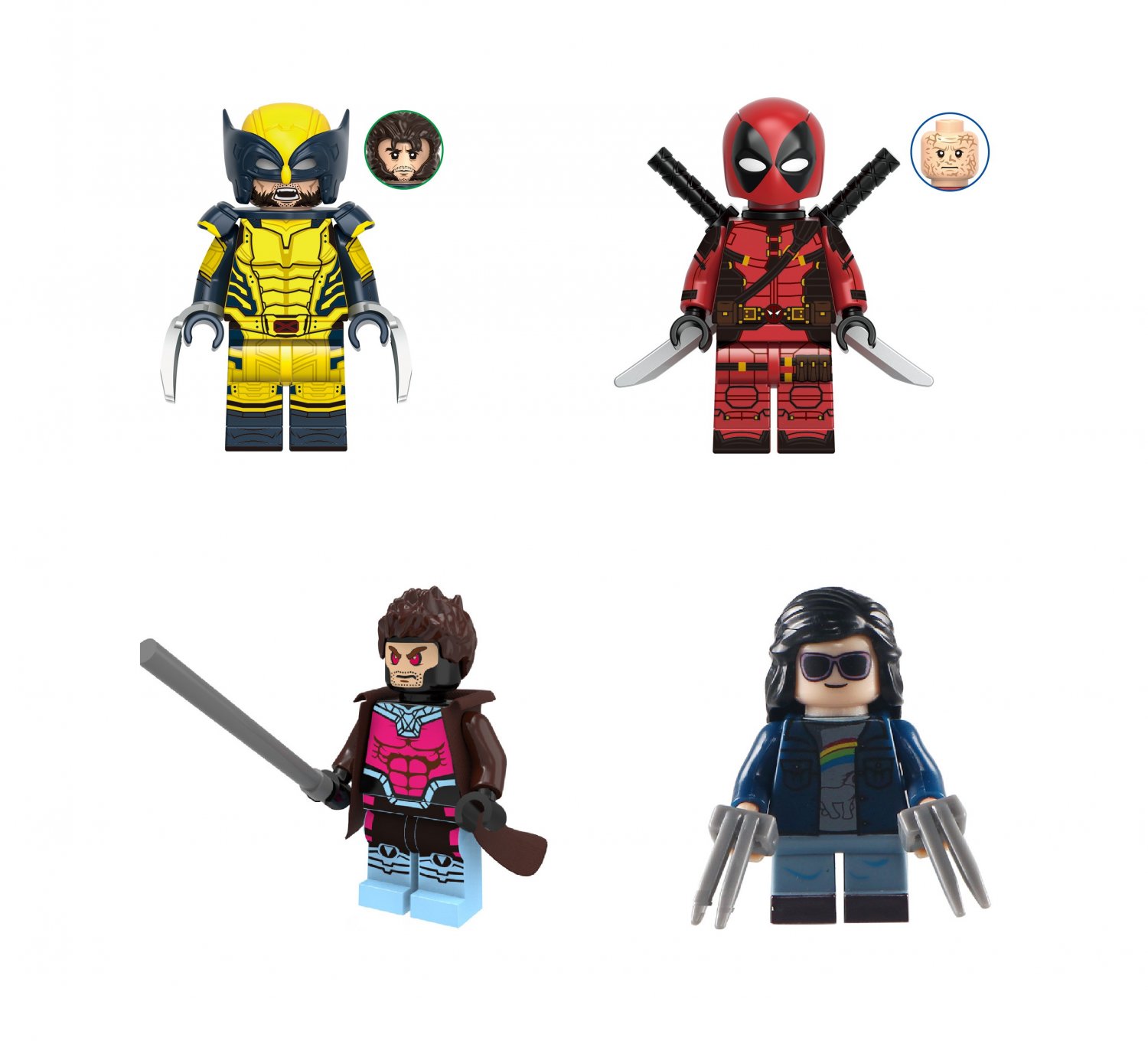 Gambit Deadpool Wolverine Laura Kinney Minifigures Fit Lego Deadpool ...