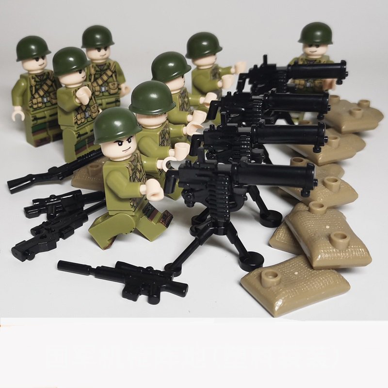 America Heavy Machine Gun Minifigures Fit Lego WW2 Pacific War Sets