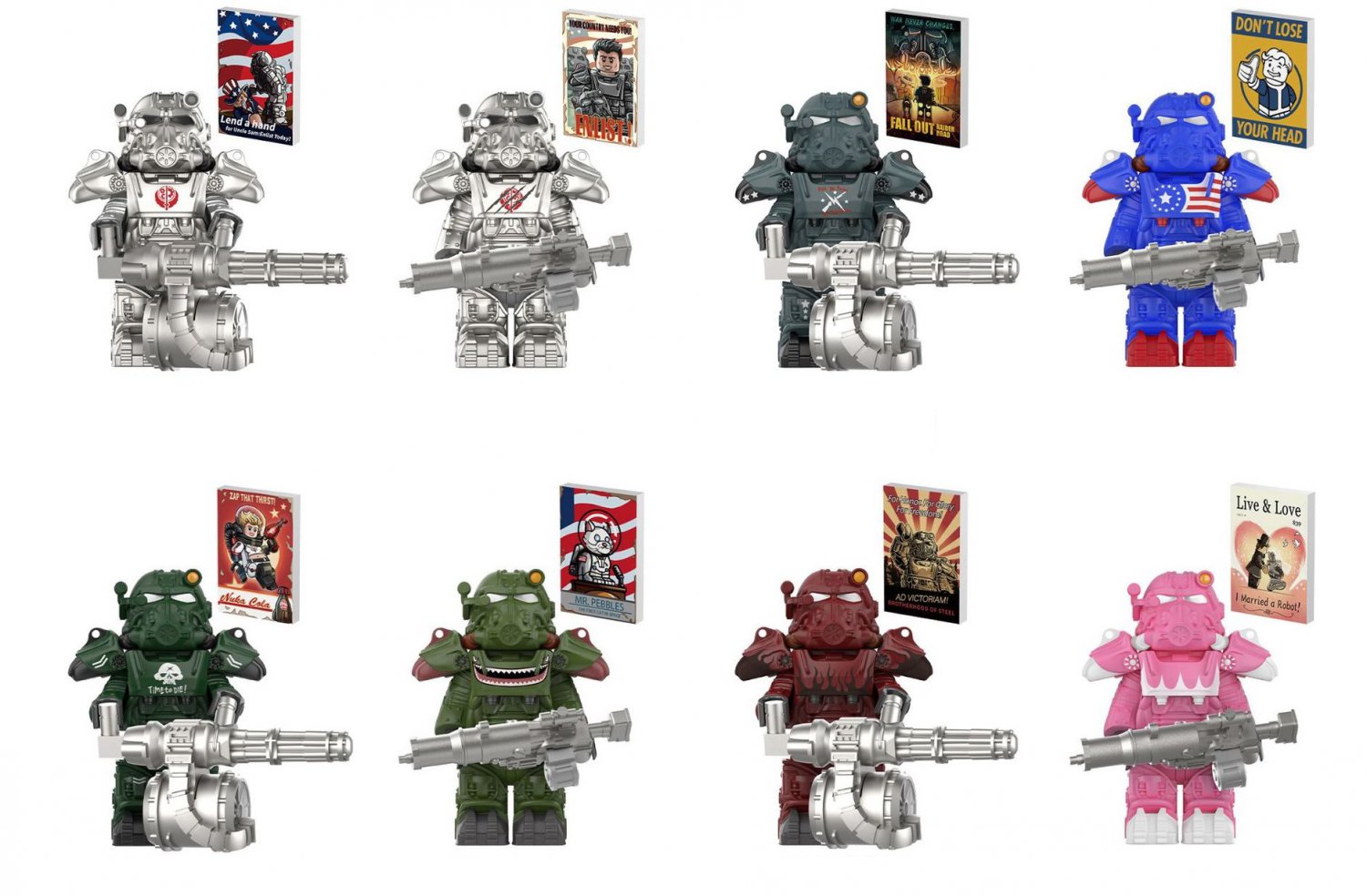 8 Heavy T60 Power Armor Minifigures Fit Lego Fallout Season 1 Sets