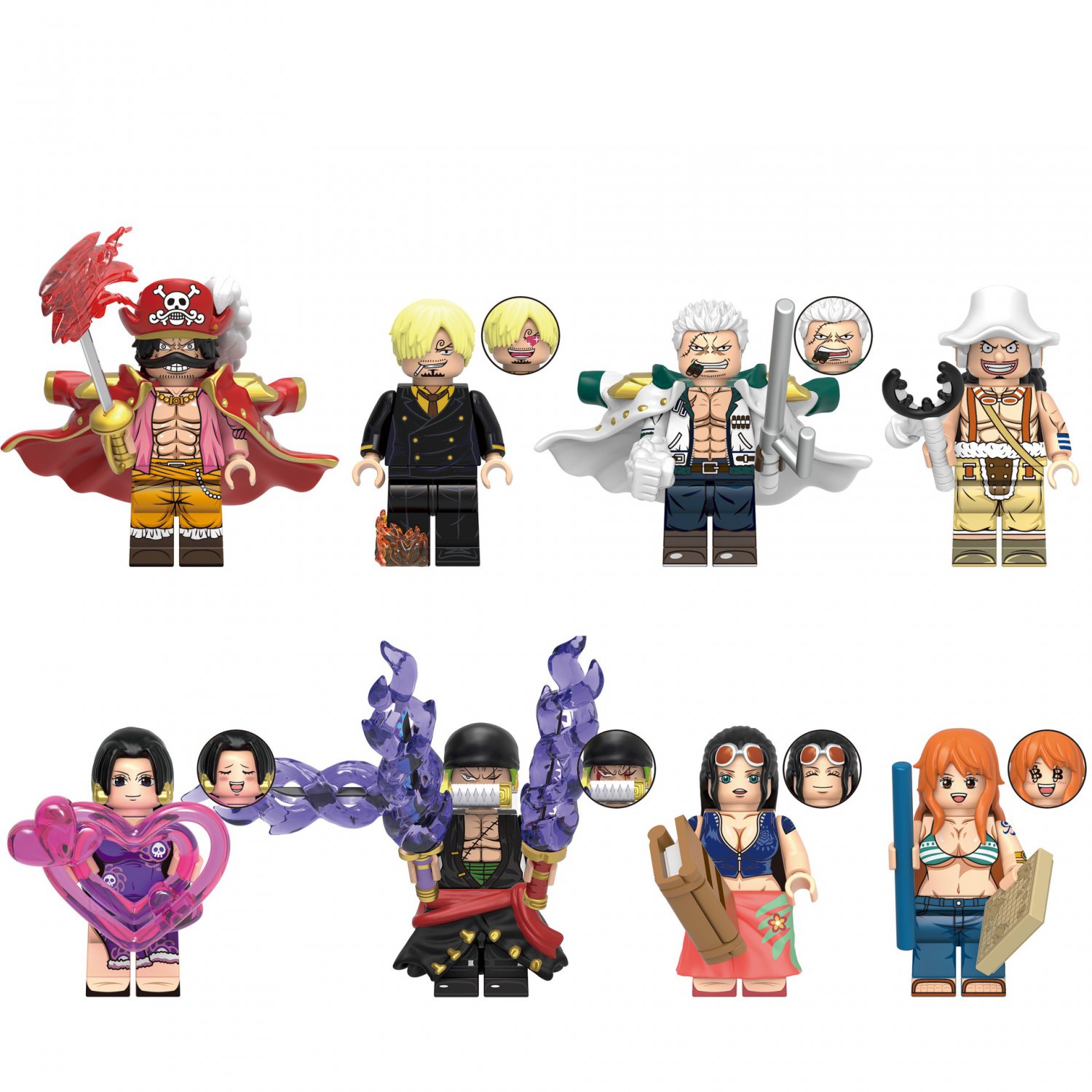 Sanji Smoker Usopp Nico Robin Nami Minifigures Fit Lego One Piece Sets