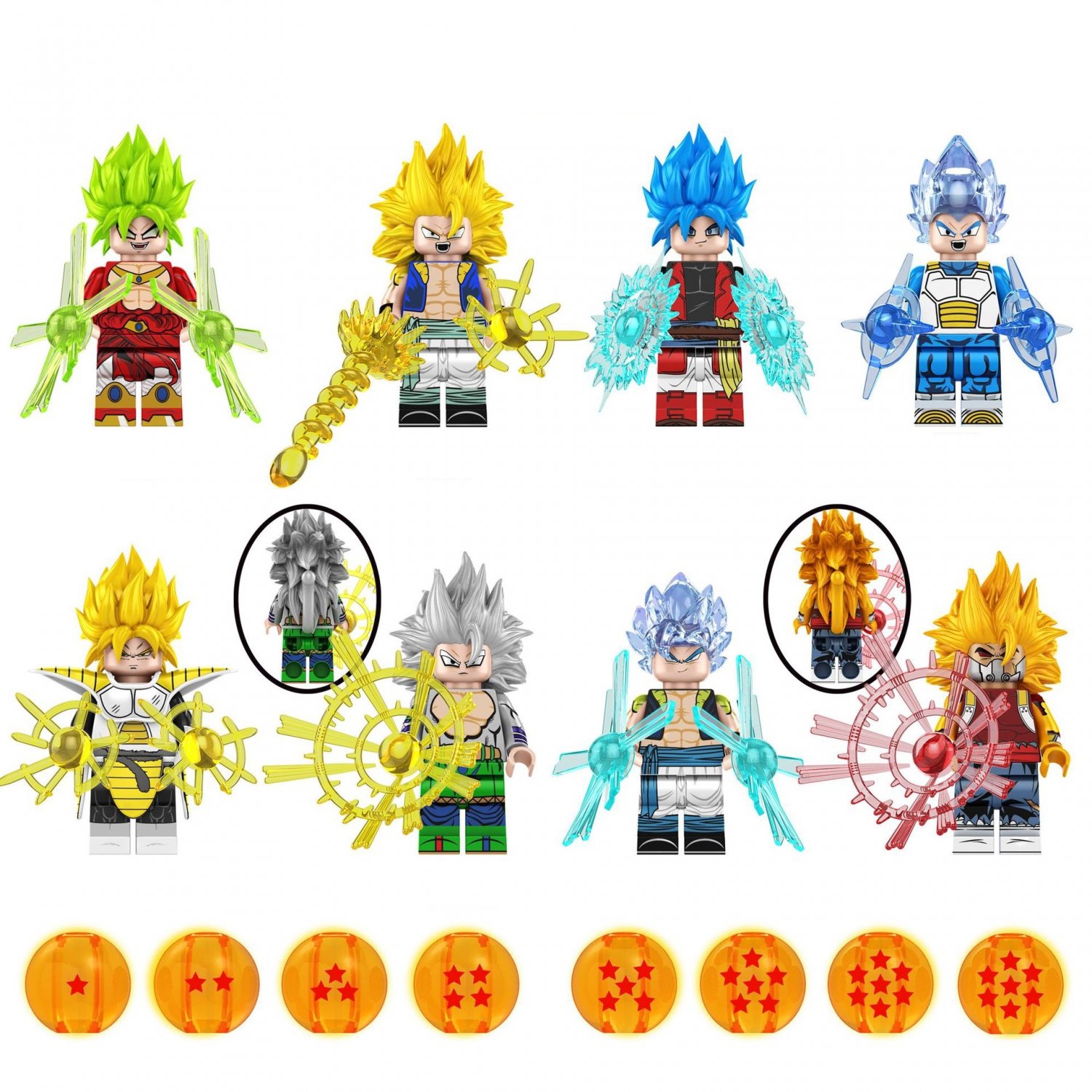 Broli Gotenks Gogeta Cumber Minifigures Fit Lego Dragon Ball Z Sets
