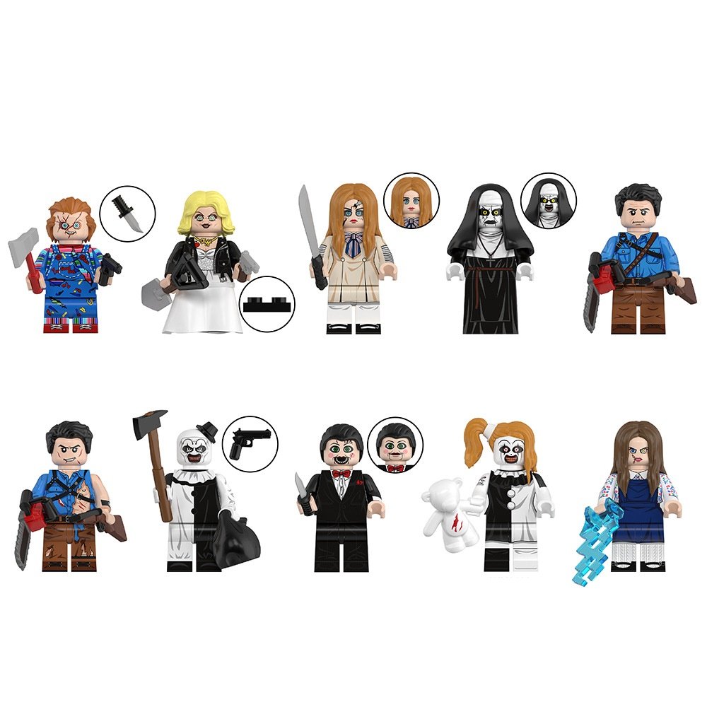 Bride of Chucky The Nun Dead Silence Terrifier Minifigures Fit Lego ...