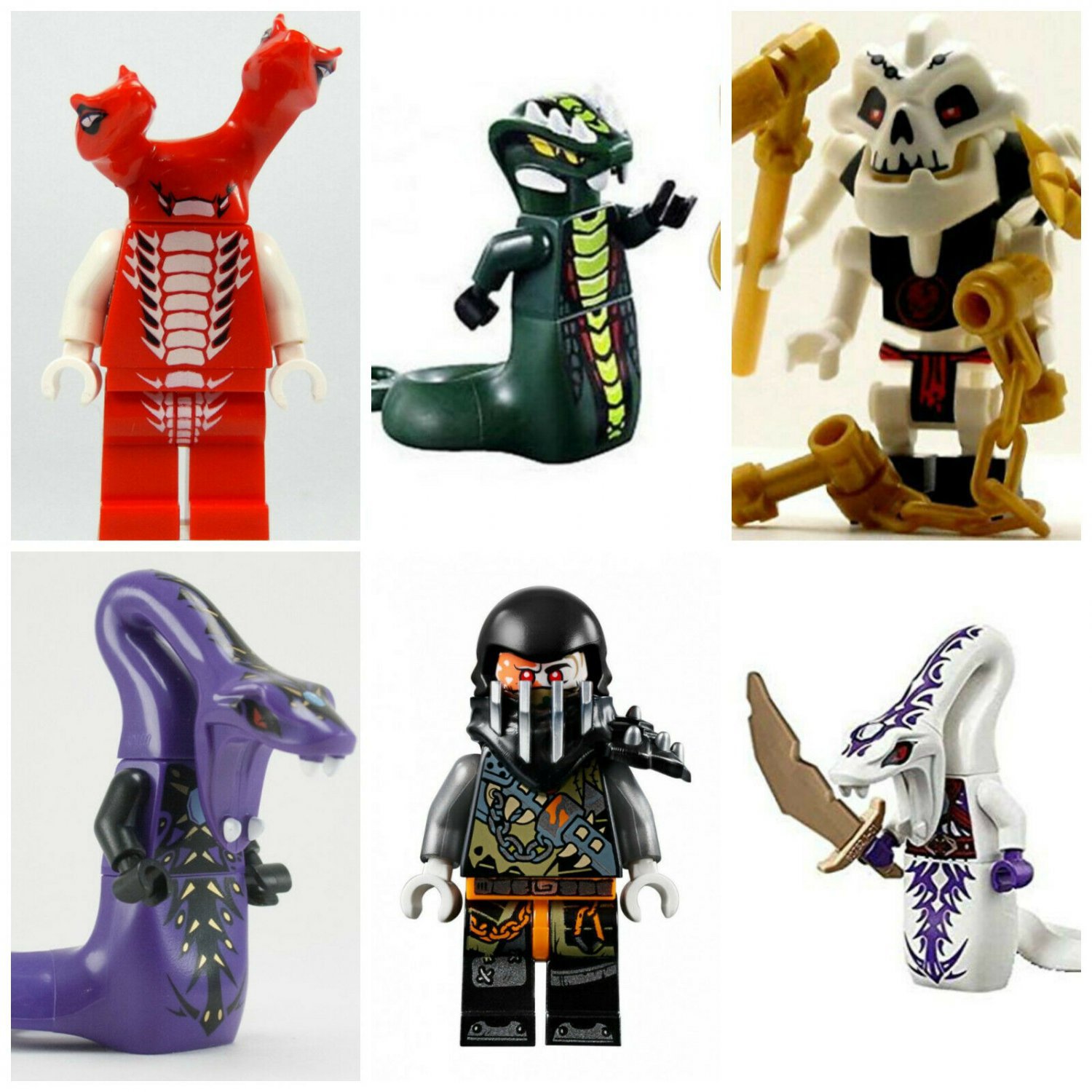 Fangoam Pythor Acidicus Chop'ral Minifigures Fit Lego Ninjago Sets