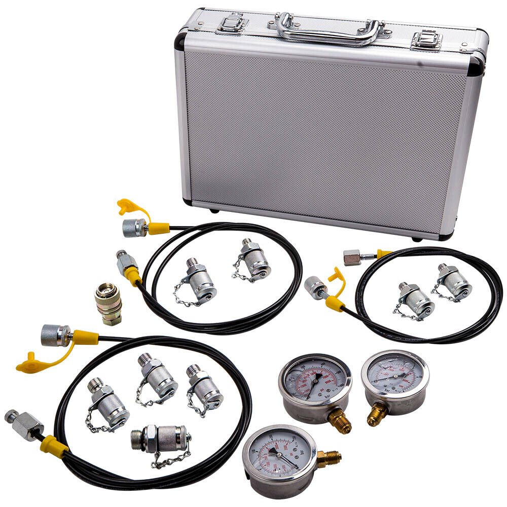 Hydraulic Pressure Test Couplings Hose Gauge for Excavator Tool Kit G1 ...