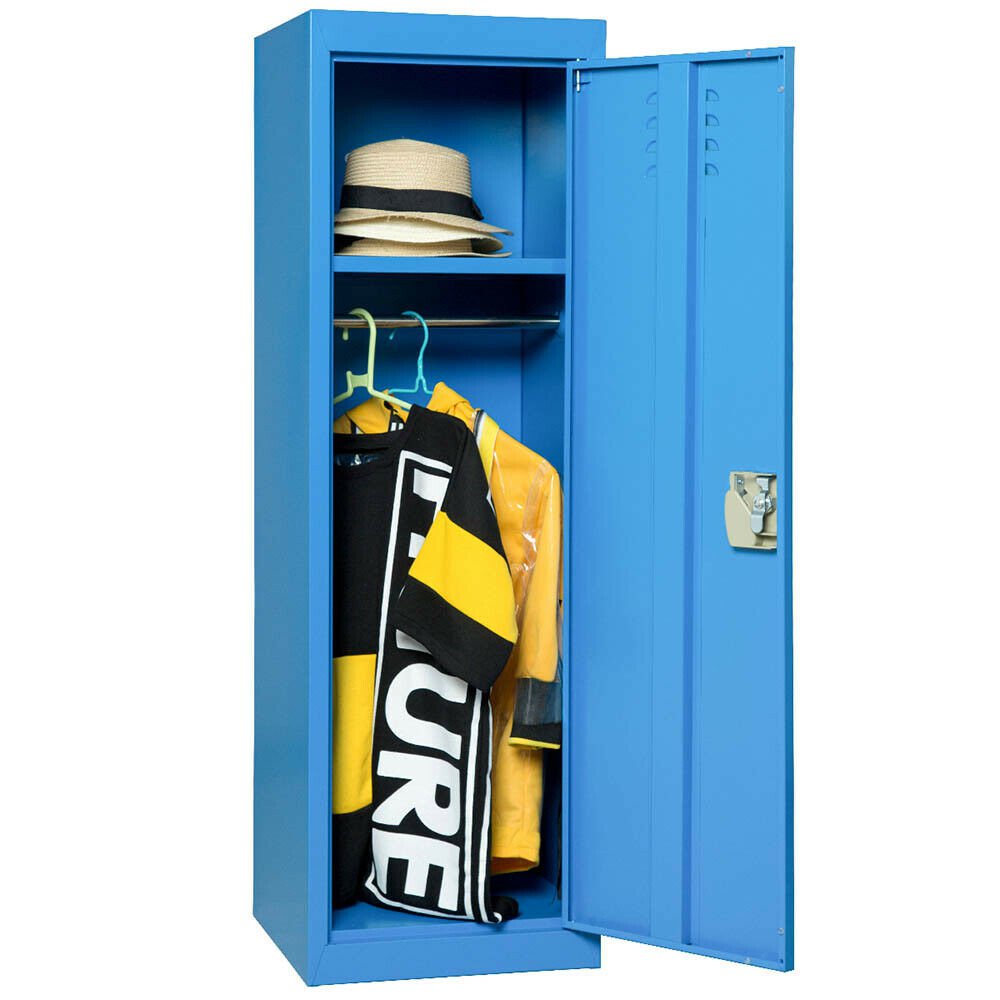 2-layer Organizer Blue Lockers Storage Cabinet Office Safe Wardrobe ...