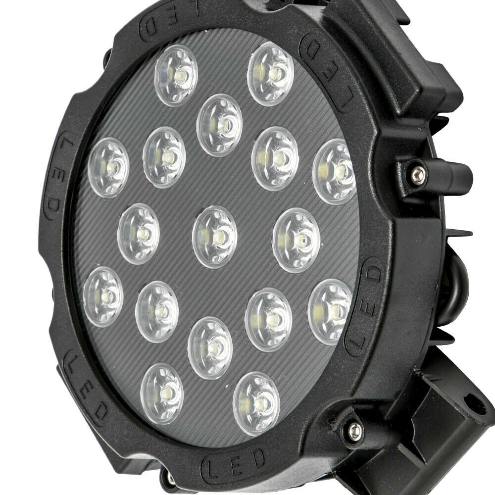 6 Pack 7 Inch LED Round Work Lights Black 4WD for Chevy SUV Offroad ...