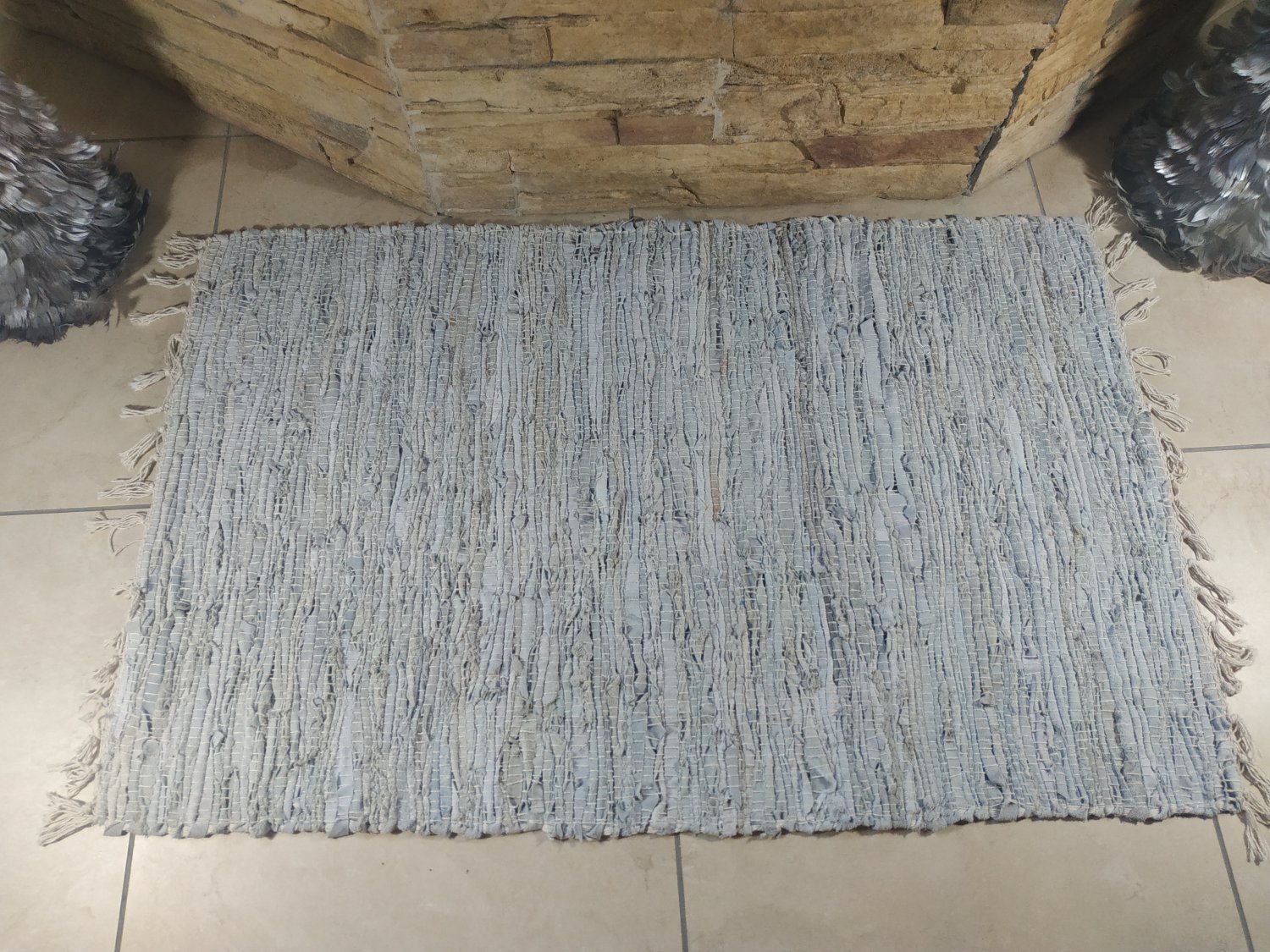 Rustic Fireproof Fireplace Carpet Beige Hearth Fire Resistant Mat Rug