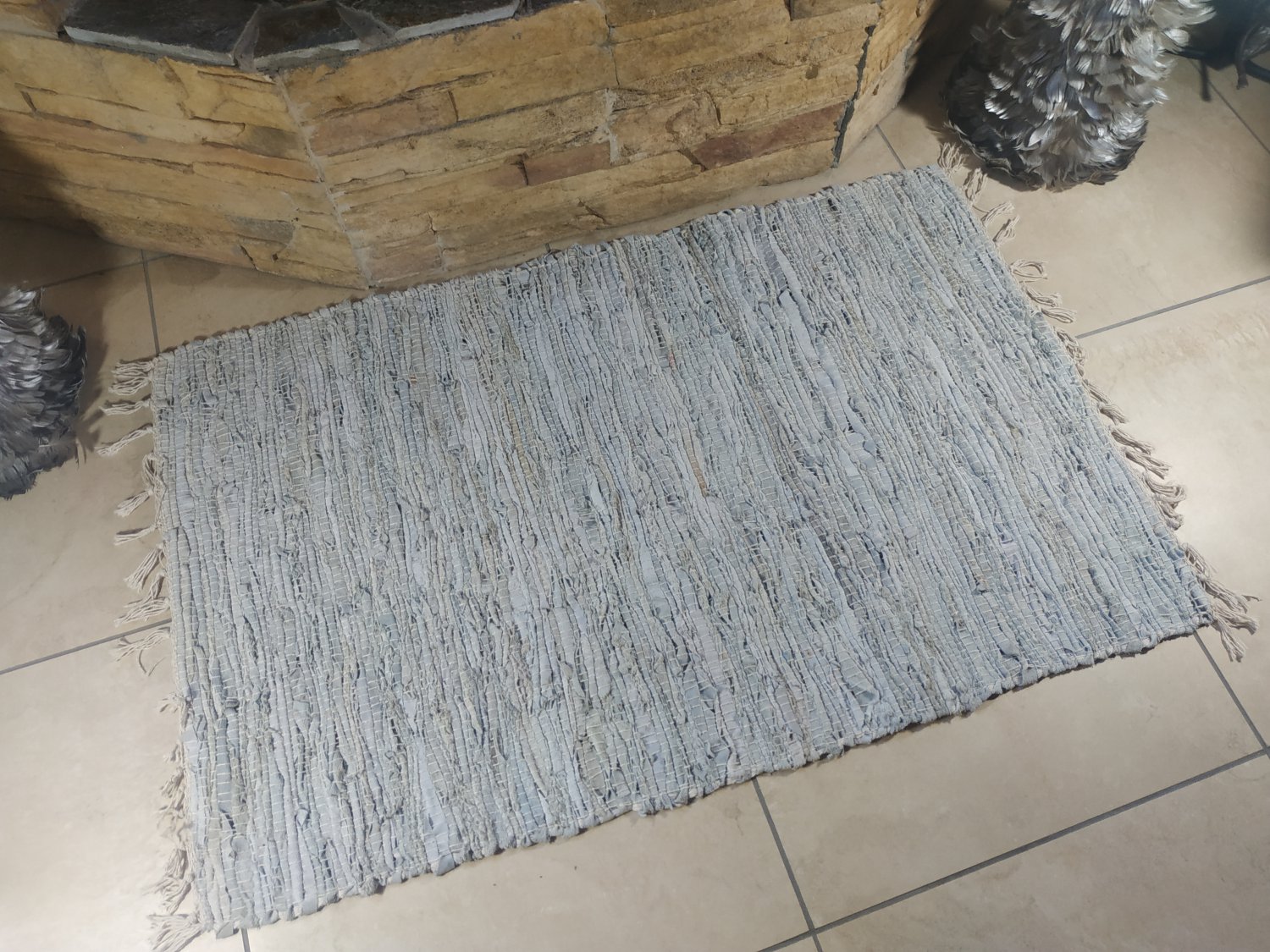 Rustic Fireproof Fireplace Carpet Beige Hearth Fire Resistant Mat Rug