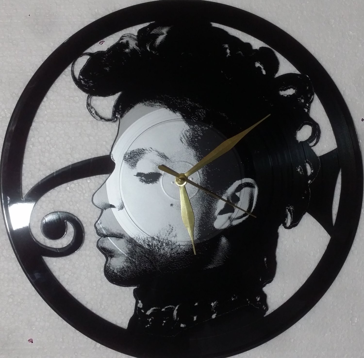 PRINCE Laser Cut Vinyl Record Wall Clock upcycled from an Old 12"
