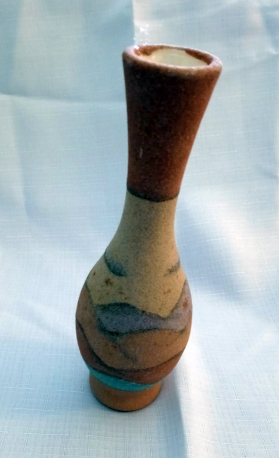 Vintage Native American Ceramic Sand Art Vase Signed Hand Made #277