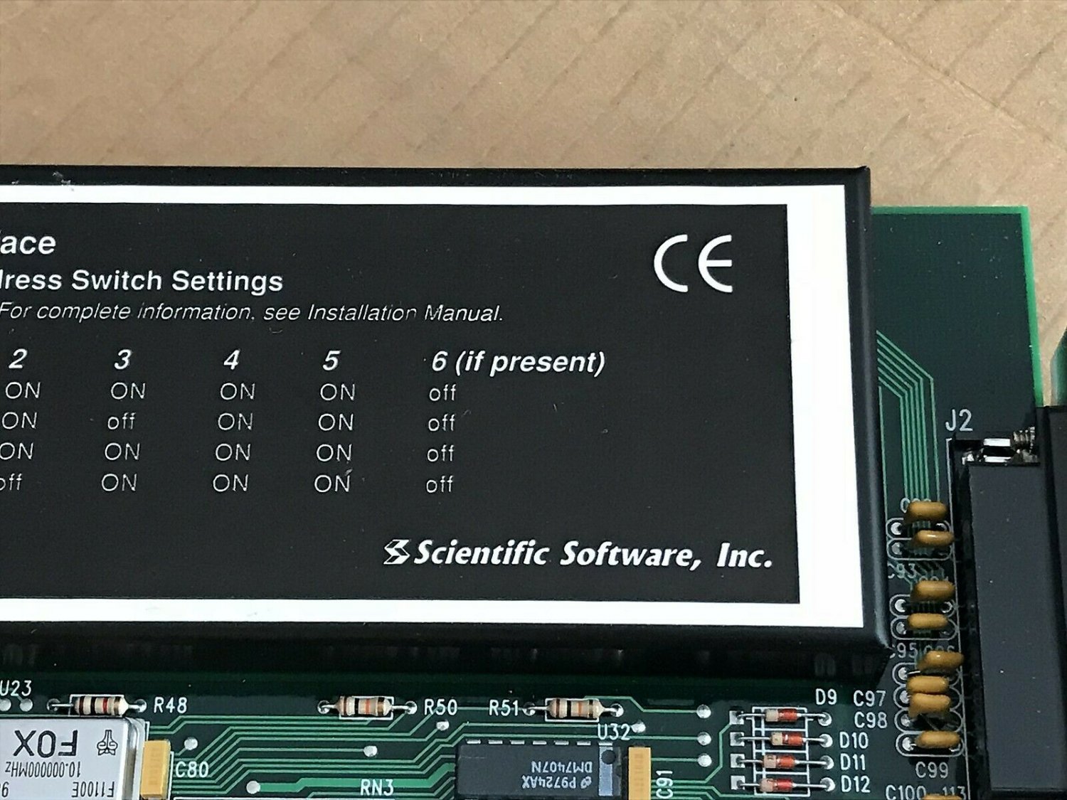 SCIENTIFIC SOFTWARE AGILENT SS420 INSTRUMENT INTERFACE CARD ISA DATA ...