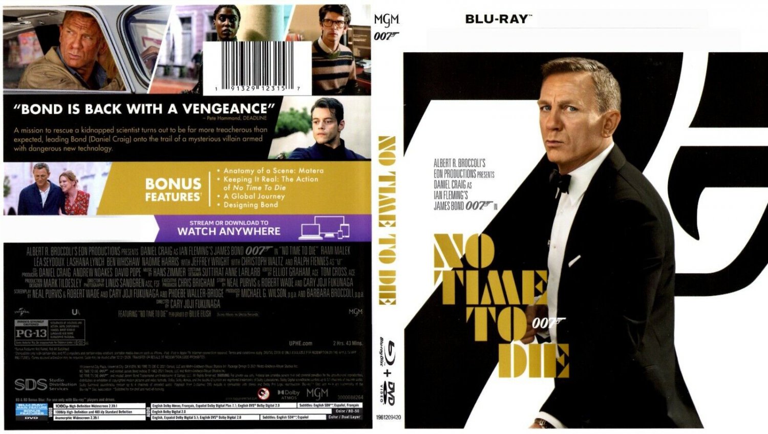 No Time to Die (Blu-ray, 2021) - (No DVD and NO Digital copy) FROM ...