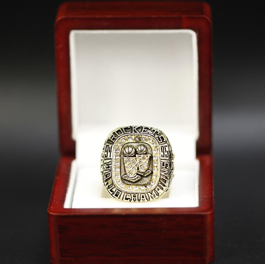 Houston Rockets 1995 Basketball Championship ring Size 11 With Wooden ...