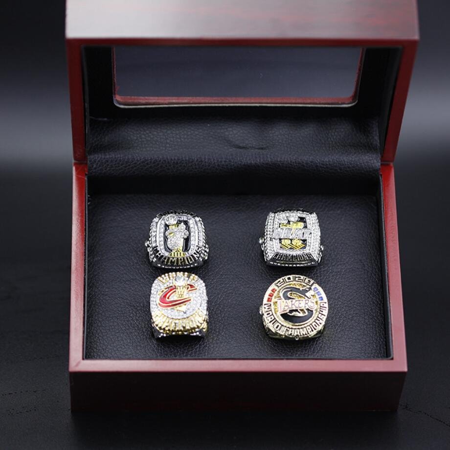 Size 11 LeBron James Basketball Championship rings With Wooden Display ...
