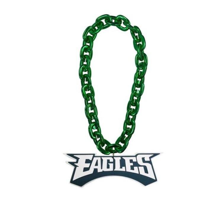 Philadelphia Eagles 3D Fan Chain Necklace Foam 4 Colors! (WORD LOGO ...
