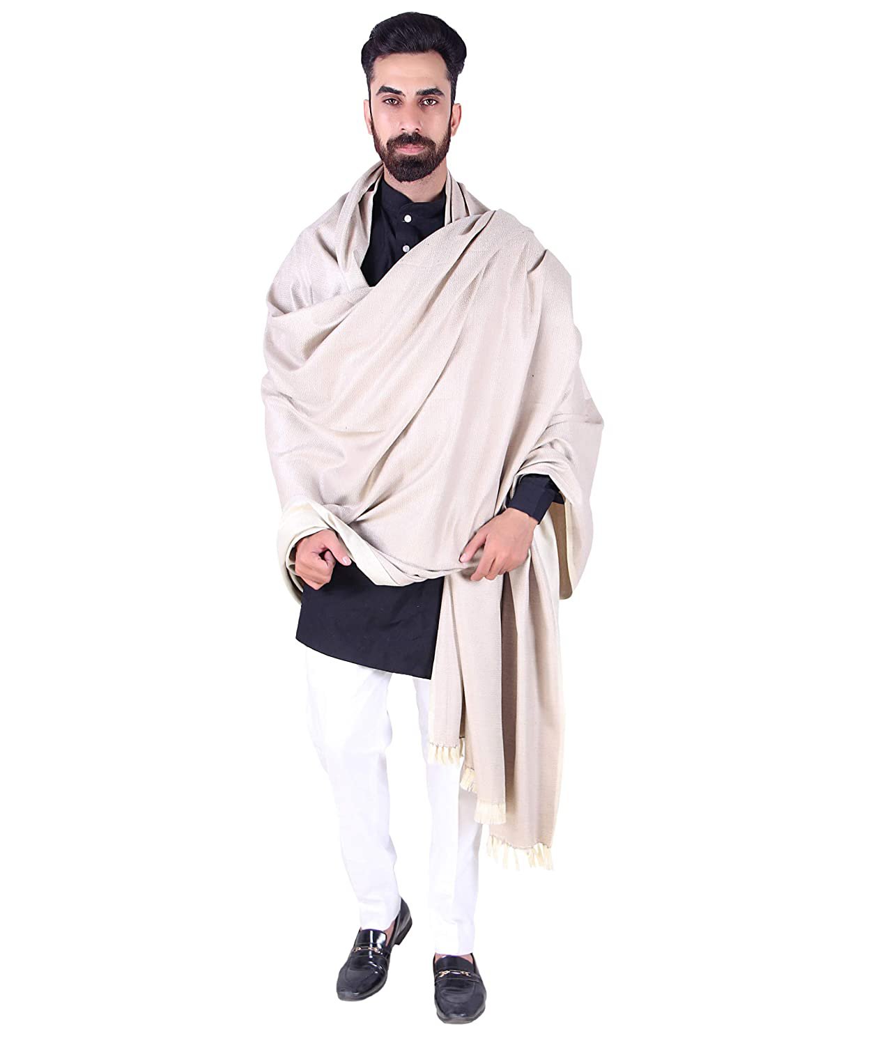 Vasaba Ethnic Warm Lohi Shawl for Men (50 x 100 Inches) BEIGE