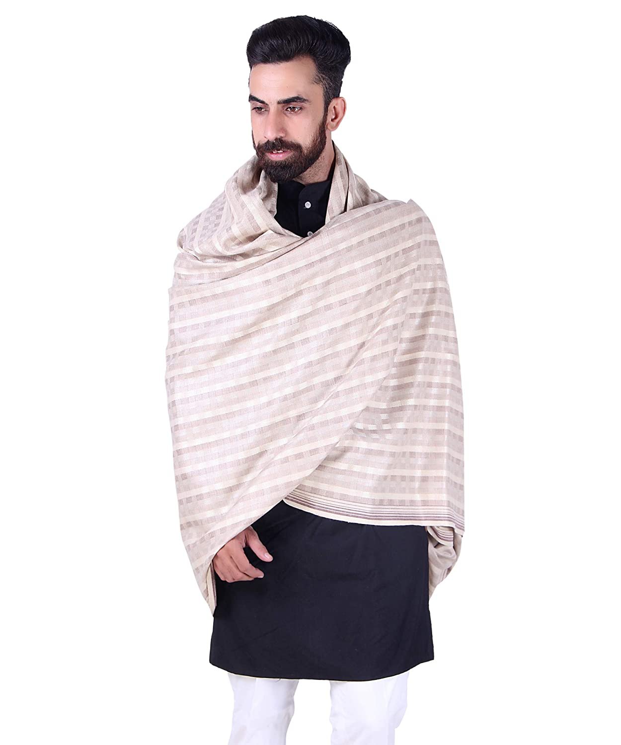 Vasaba Ethnic Warm Lohi Shawl for Men (50 x 100 Inches) Check
