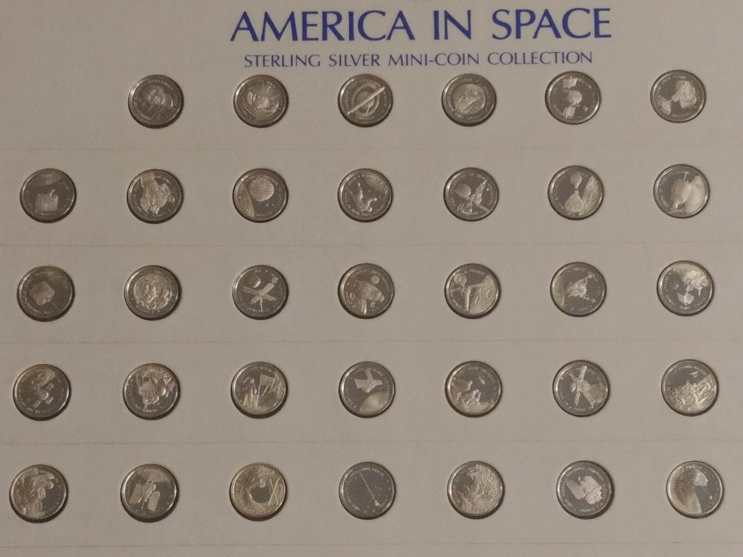America in Space Mini Coin Collection 1977 Franklin Mint Sterling ...