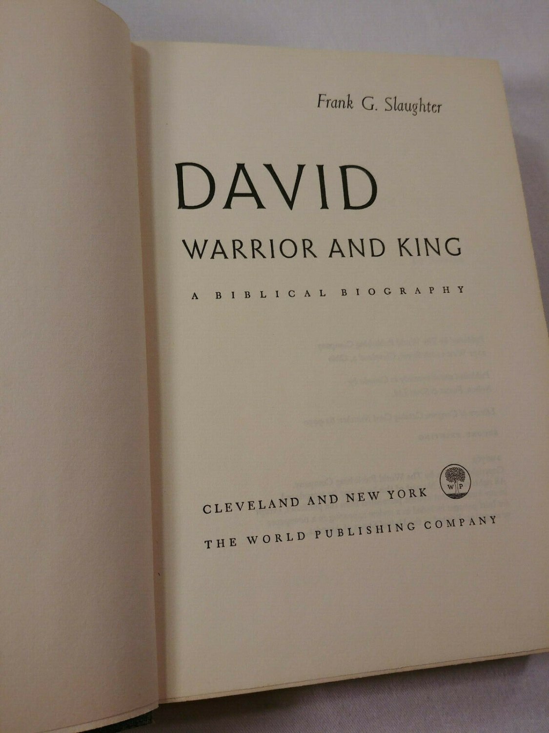 David Warrior and King Biblical Biography 1962 Hard Cover Book Frank ...