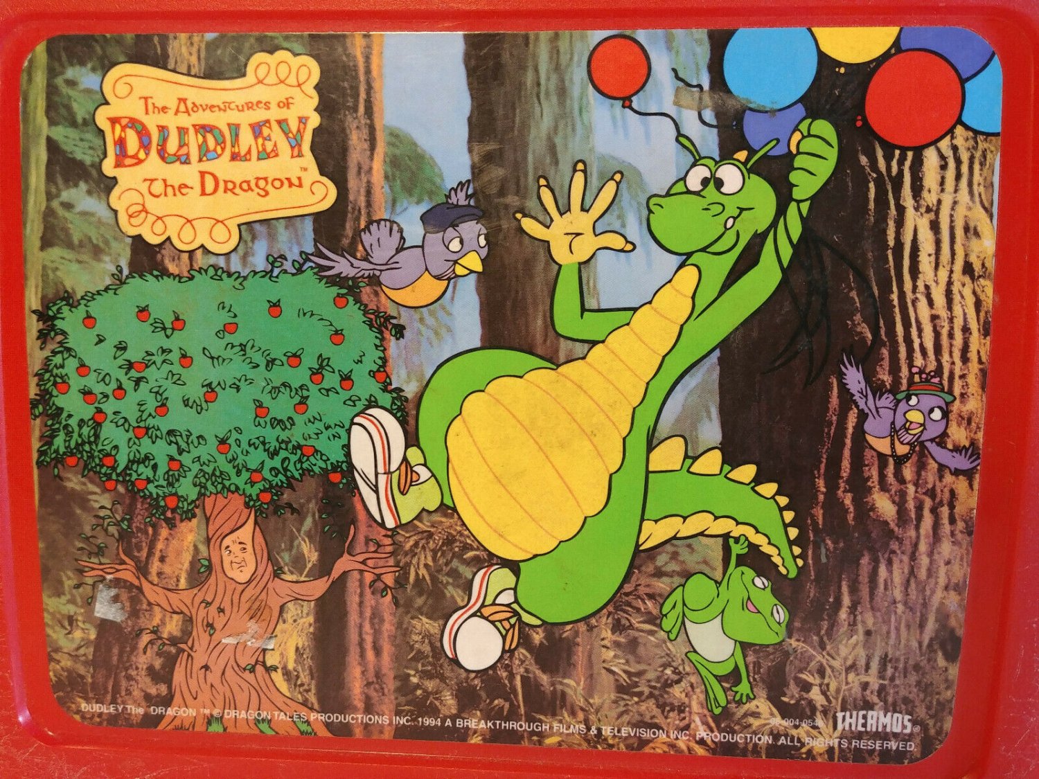 1994 Thermos Red Plastic Lunchbox Adventures of DUDLEY DRAGON ...