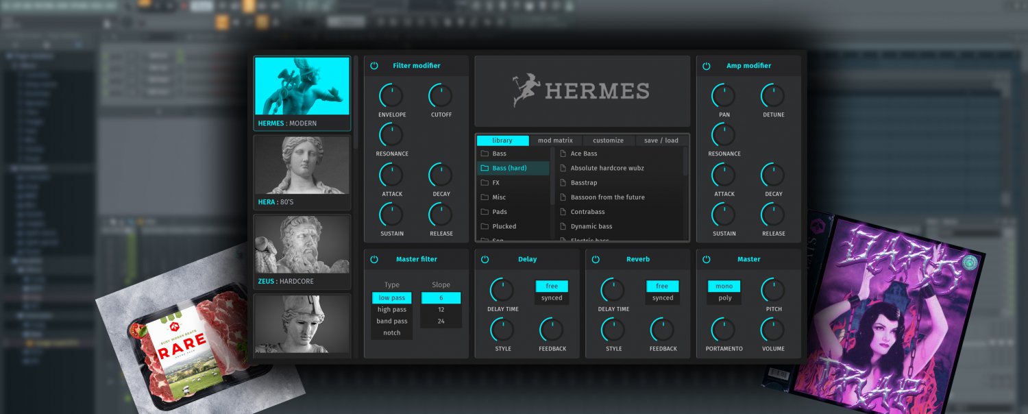 Hermes VST Plugin Synth + Dark Trap Expansion & Rare Expansion PC & MAC