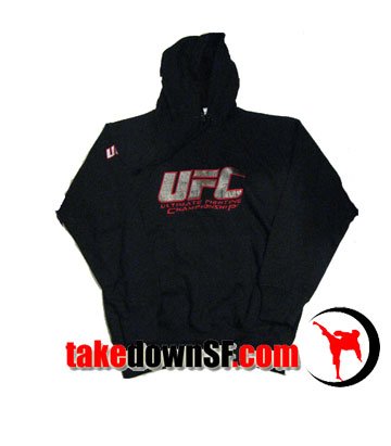UFC - Embroidered Logo Black Hooded Sweatshirt Size XL